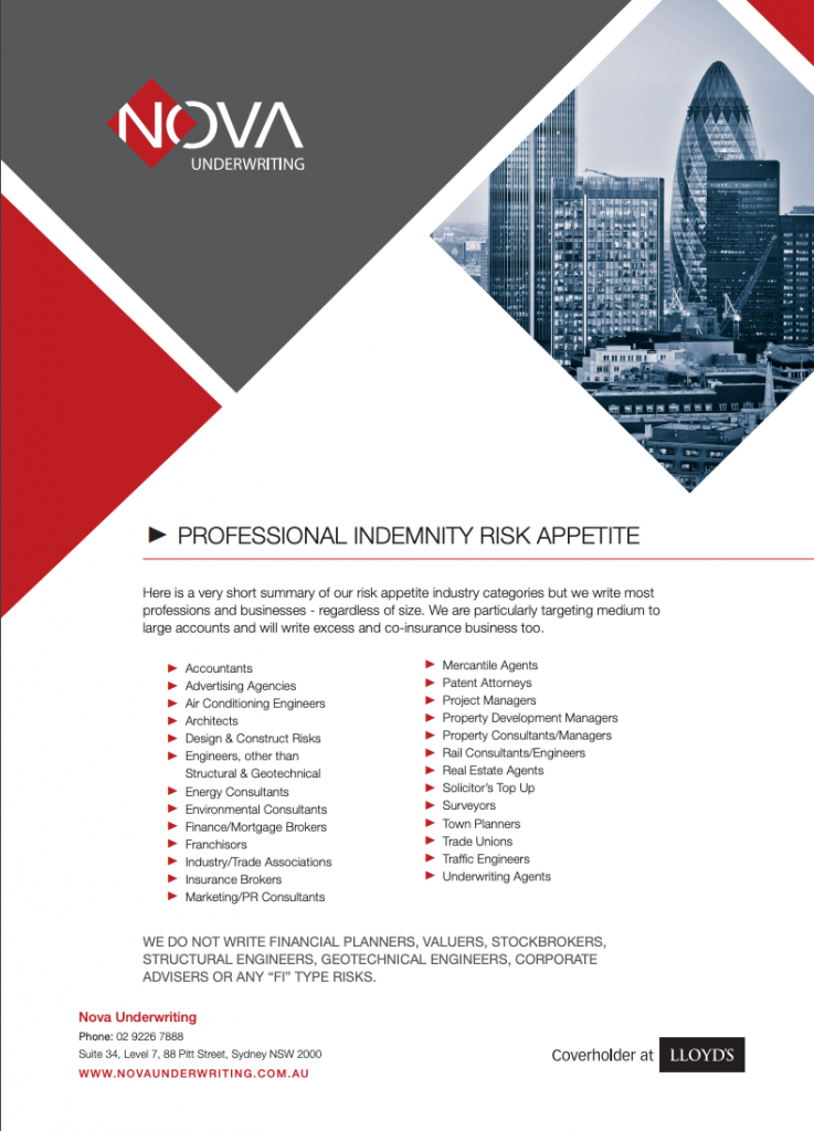 Products - Nova Underwriting